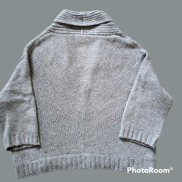 GAP | Sweaters | Gap Chunky Alpaca Silver Gray Shawl Neck Cropped Knit ...